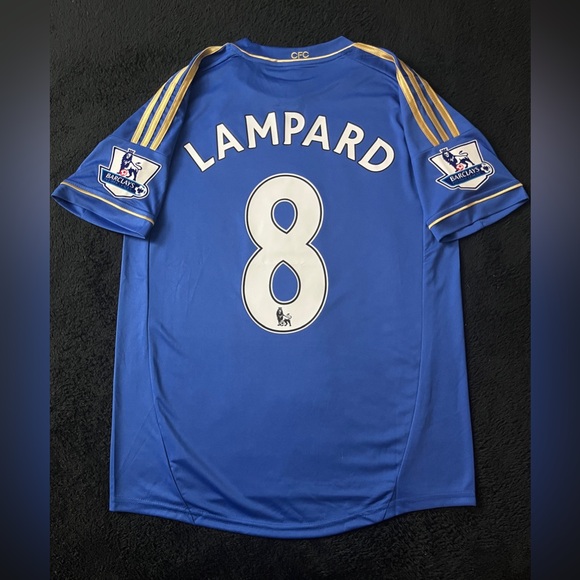 adidas | Shirts | Lampard 8 Chelsea 2213 Retro Sm Home Jersey Blue Gold ...